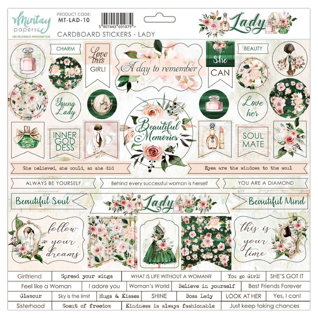 Mintay Lady Cardstock Sticker 12 X 12 ,elegant,laces,romantic,fashion ...