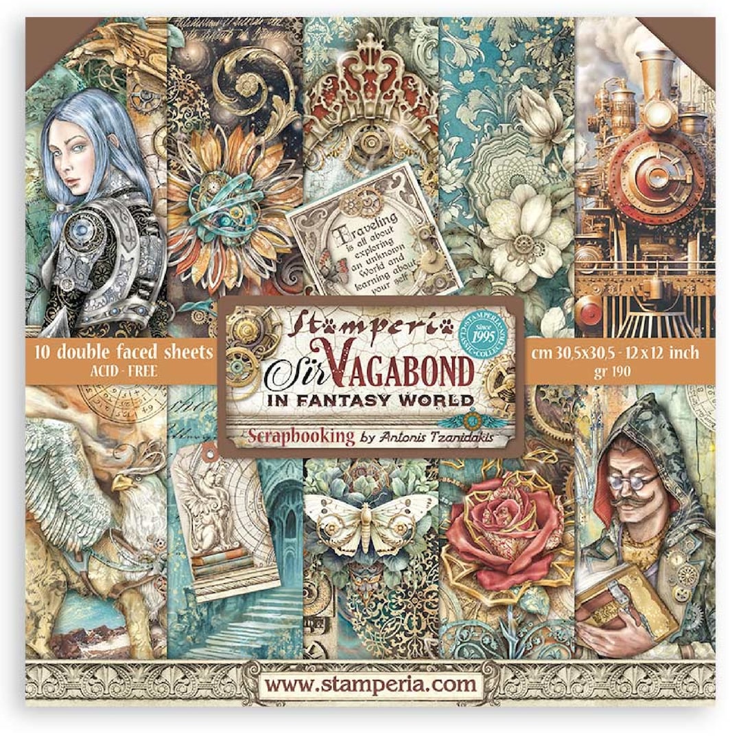 Stamperia Sir Vagabond in Fantasy World 12" X 12" Paper Pad 10 Pc ...