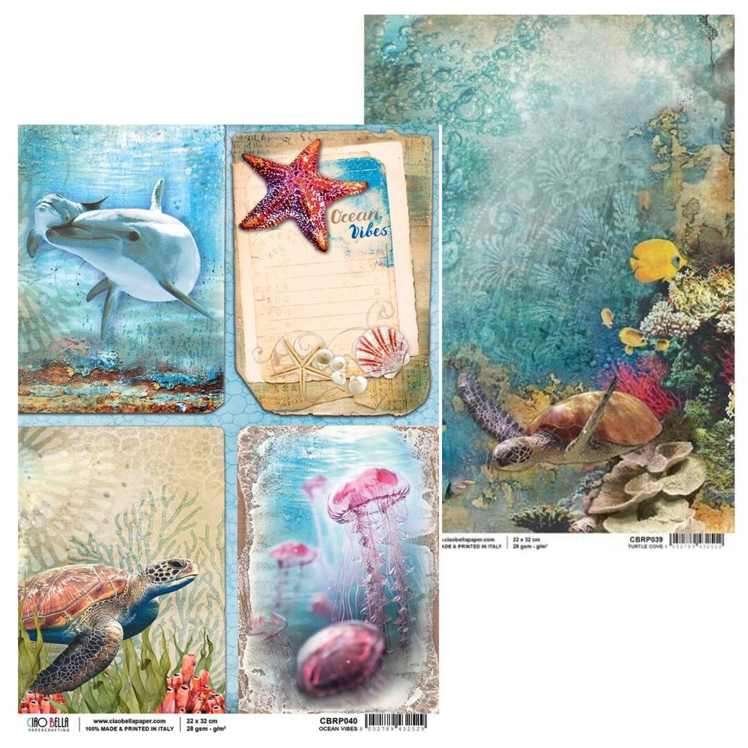 Ciao Bella A4 Rice Paper,craft Supplies Ocean Rice Paper,nautical Rice ...