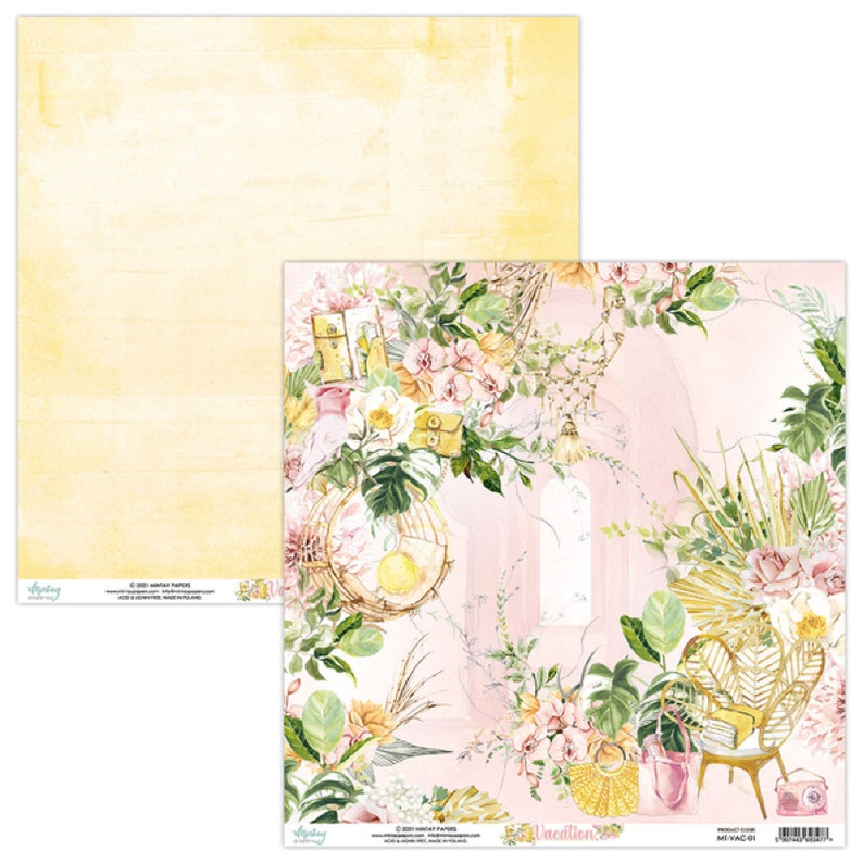 Mintay Vacation 12" X 12" Scrapbooking Paper Set,tropical,birds,card ...