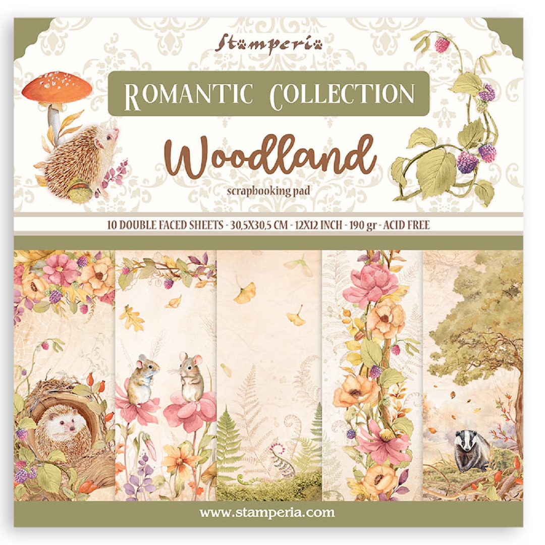 Stamperia Woodland 12" X 12" Paper Pad 10 Pc Double Side ,craft ...