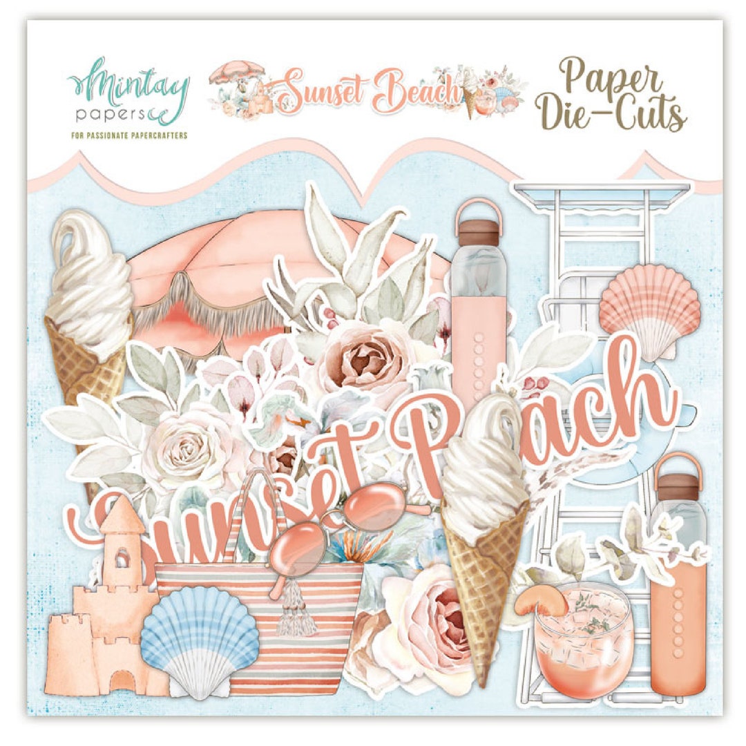 Mintay Sunset Beach Ephemera,embellishments,craft Supplies,collage ...