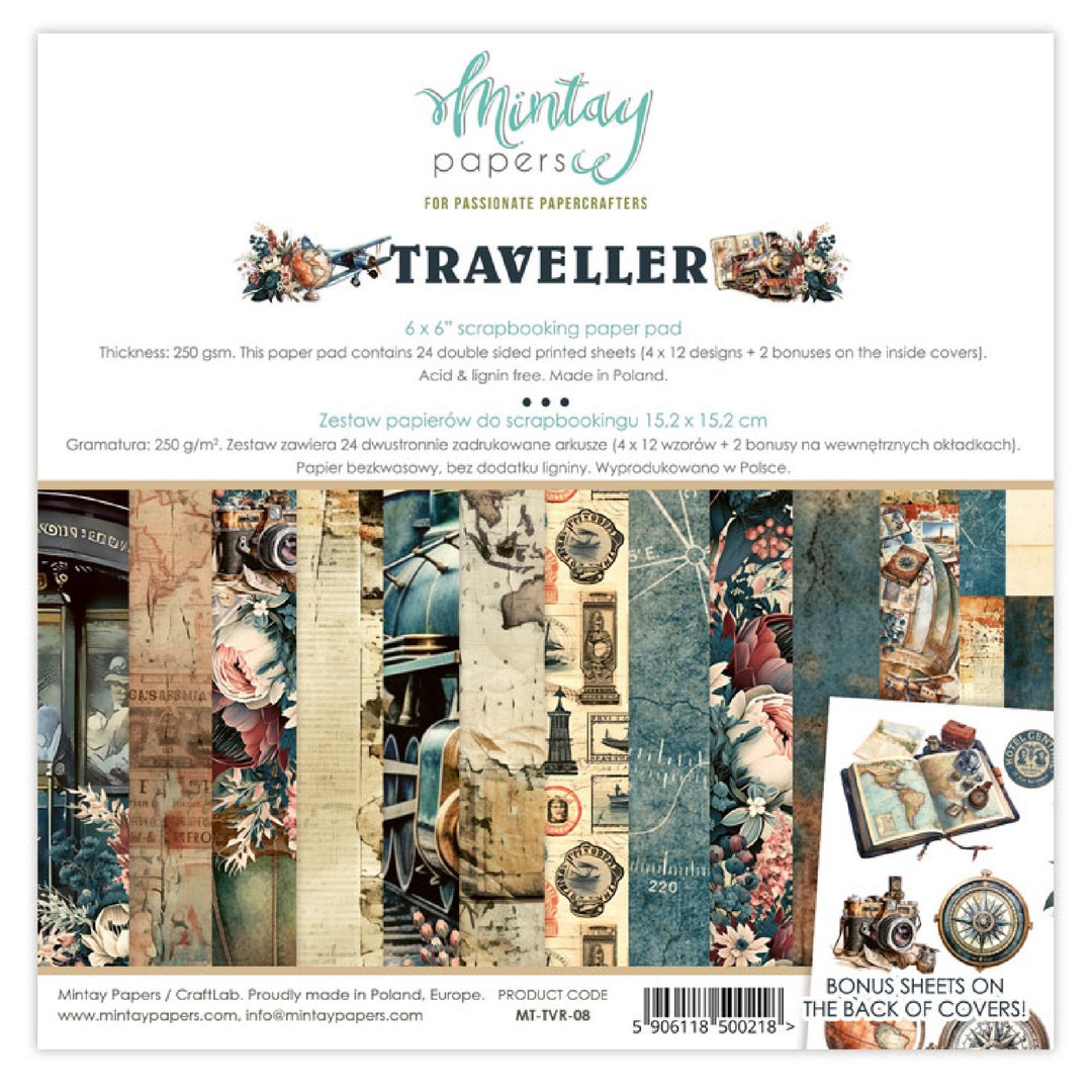 Mintay Traveller 6" X 6" Paper Pad ,card Making,craft Supplies,travel ...