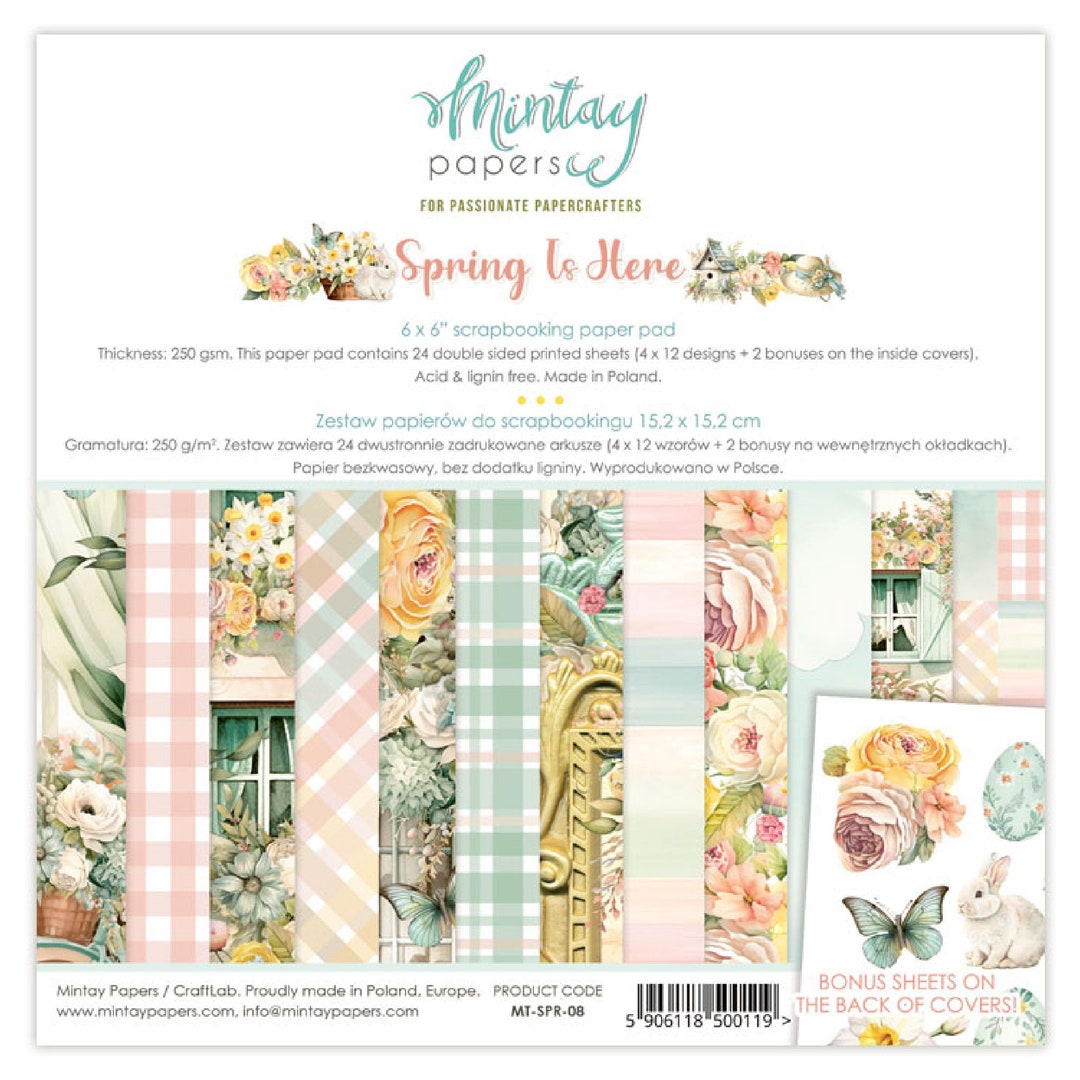 Mintay Spring is Here 6" X 6" Paper Pad,card Making,craft Supplies ...