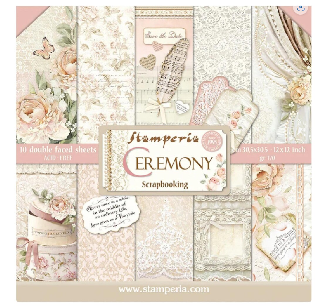 Stamperia Ceremony 12" X 12" Paper Pad 10 Pc Double Side ,craft ...