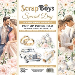 Scrapboys Special Day 6" X 6" Pop up Paper Pad,craft Supplies,card Making,scrapbooking Fussy ...