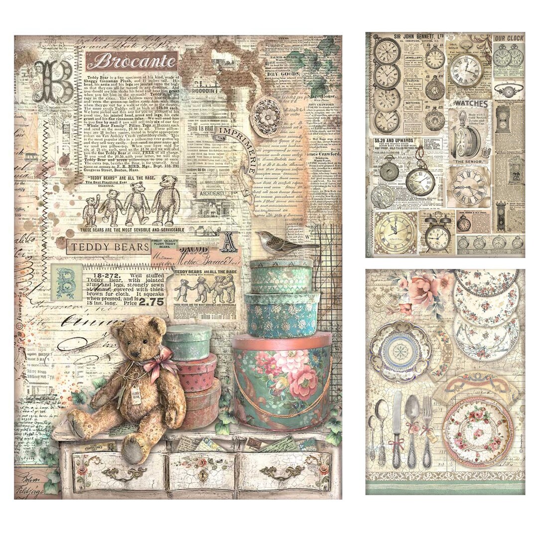 Stamperia Brocante A4 Rice Paper,craft Supplies,card Making ...