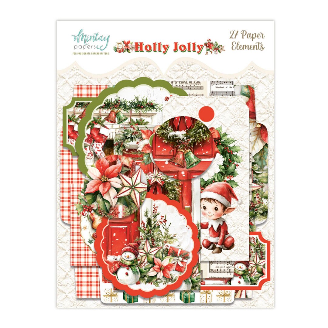 Mintay Holly Jolly Tags Paper Elements ,card Making,craft Supplies ...