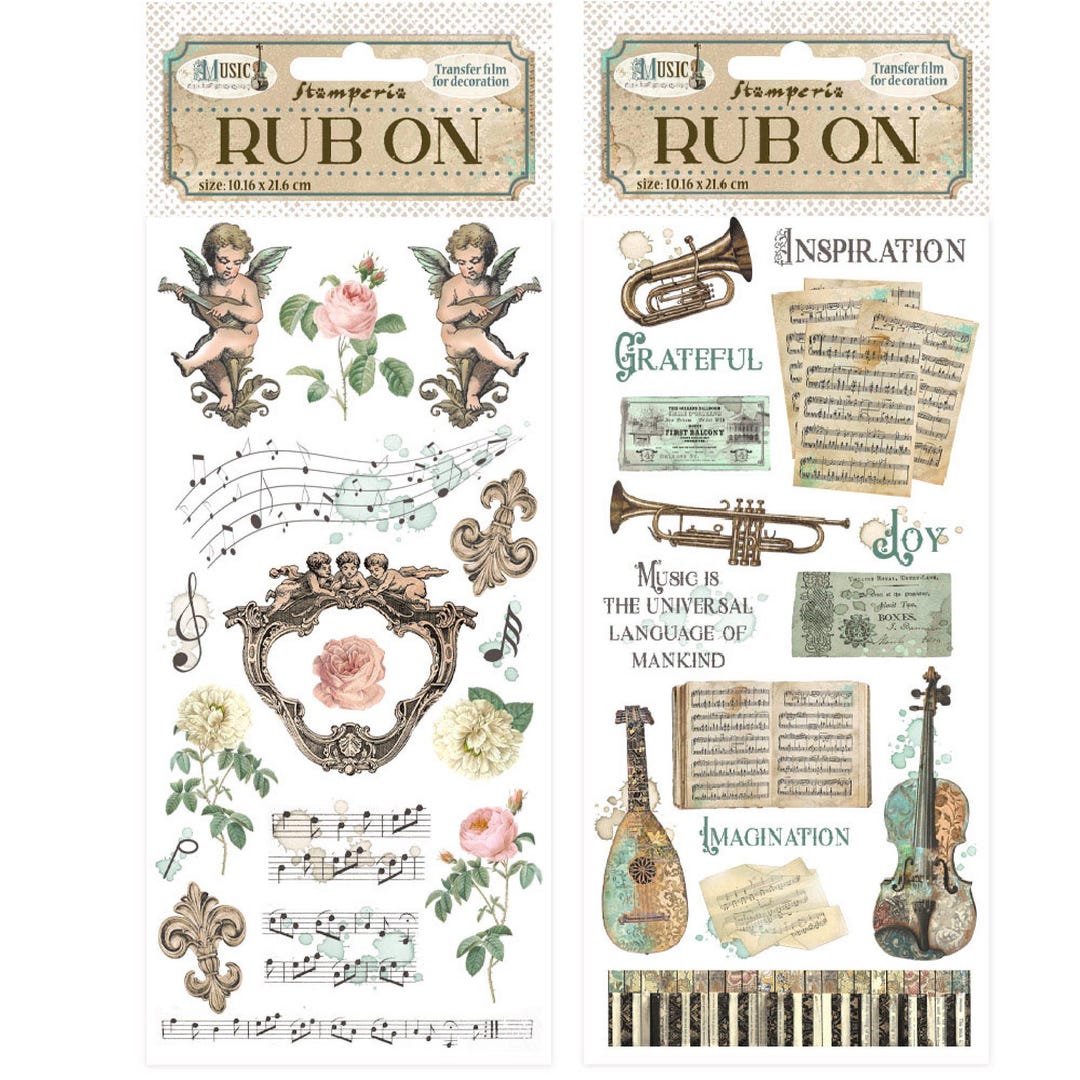 Stamperia Music Rub On,craft Supplies,card Making,scrapbooking ...