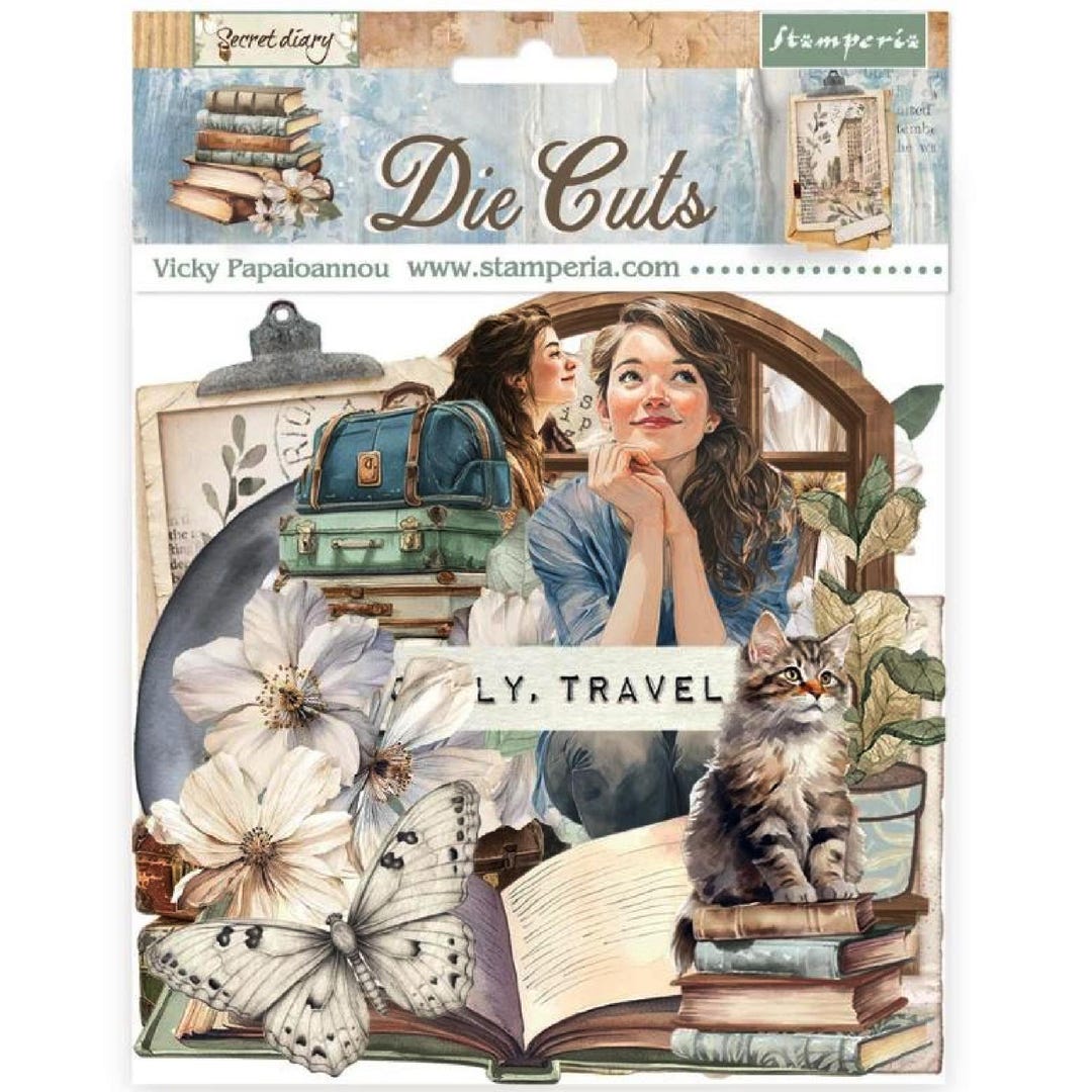 Stamperia Secret Diary Assorted Die Cuts Chipboard,craft Supplies,card ...