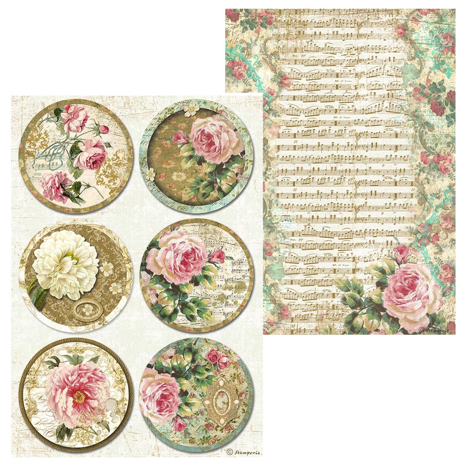 Stamperia Precious A4 Rice Paper,embellishments,crafts Supplies,floral ...