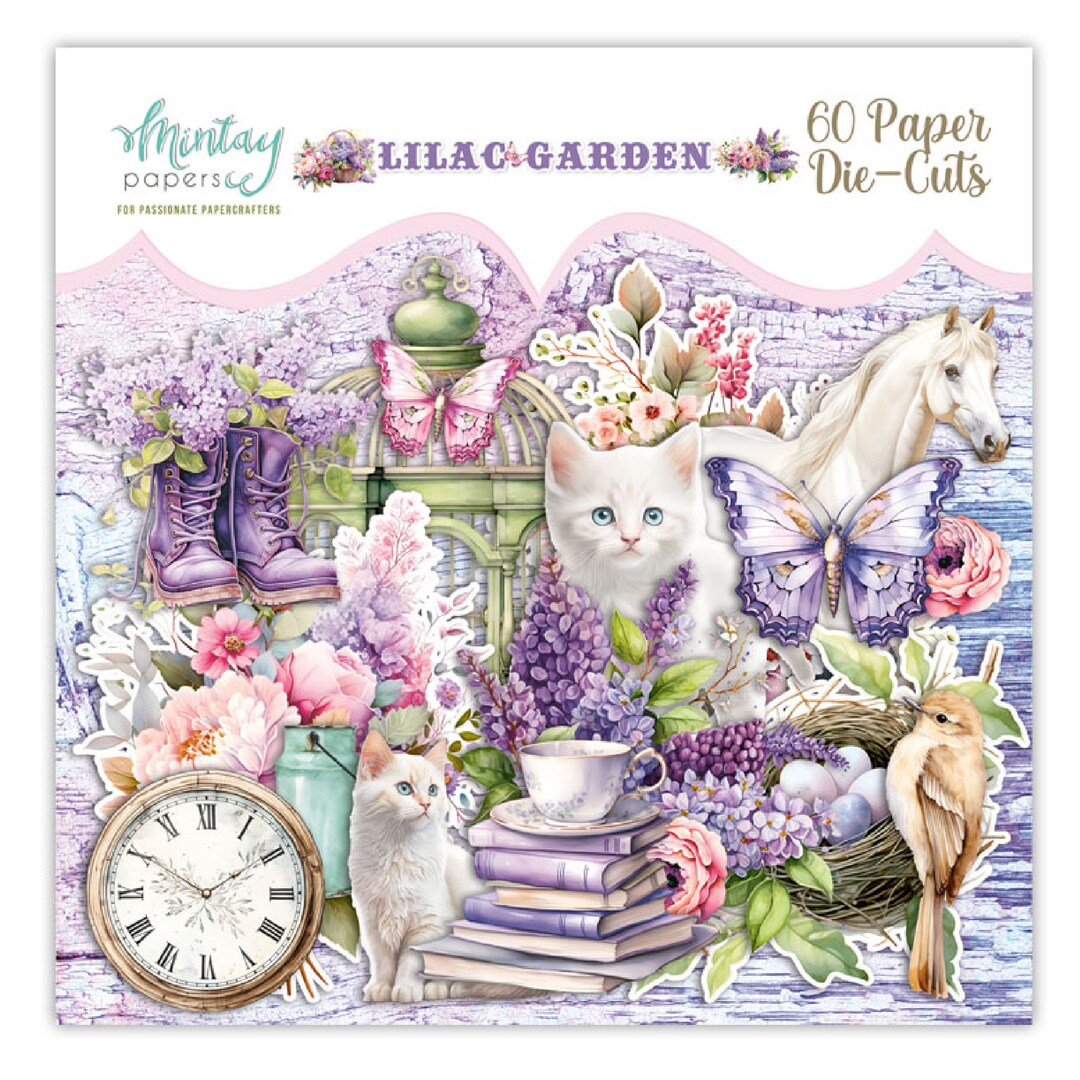 Mintay Lilac Garden Ephemera ,card Making,craft Supplies,floral Lilac ...