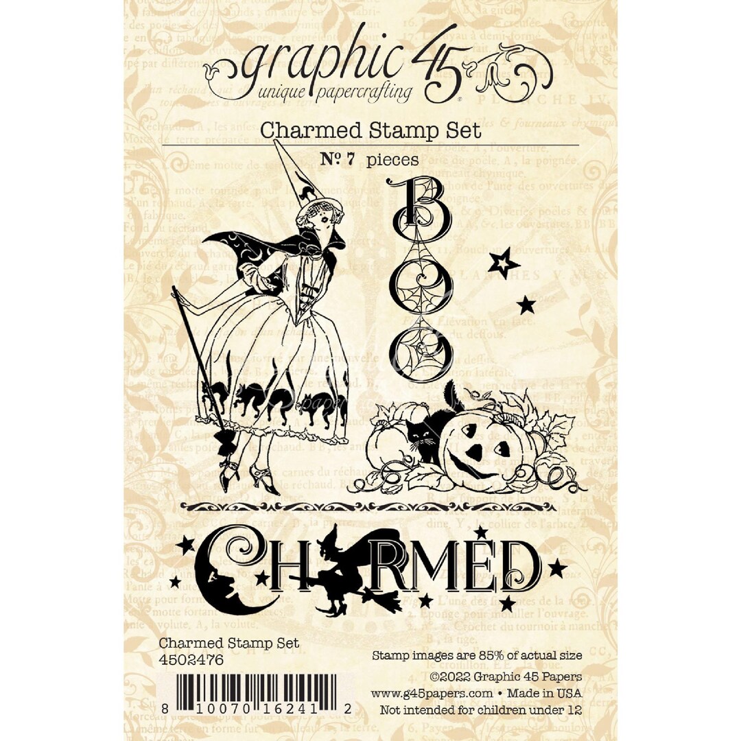 Graphic 45 Charmed Clear Stamp Set Halloween Stamp Craft Supplies ...