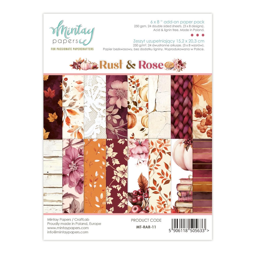 Mintay Rust & Rose 6" X"8 Add-on Paper Pad Paper Pad,card Making,craft ...