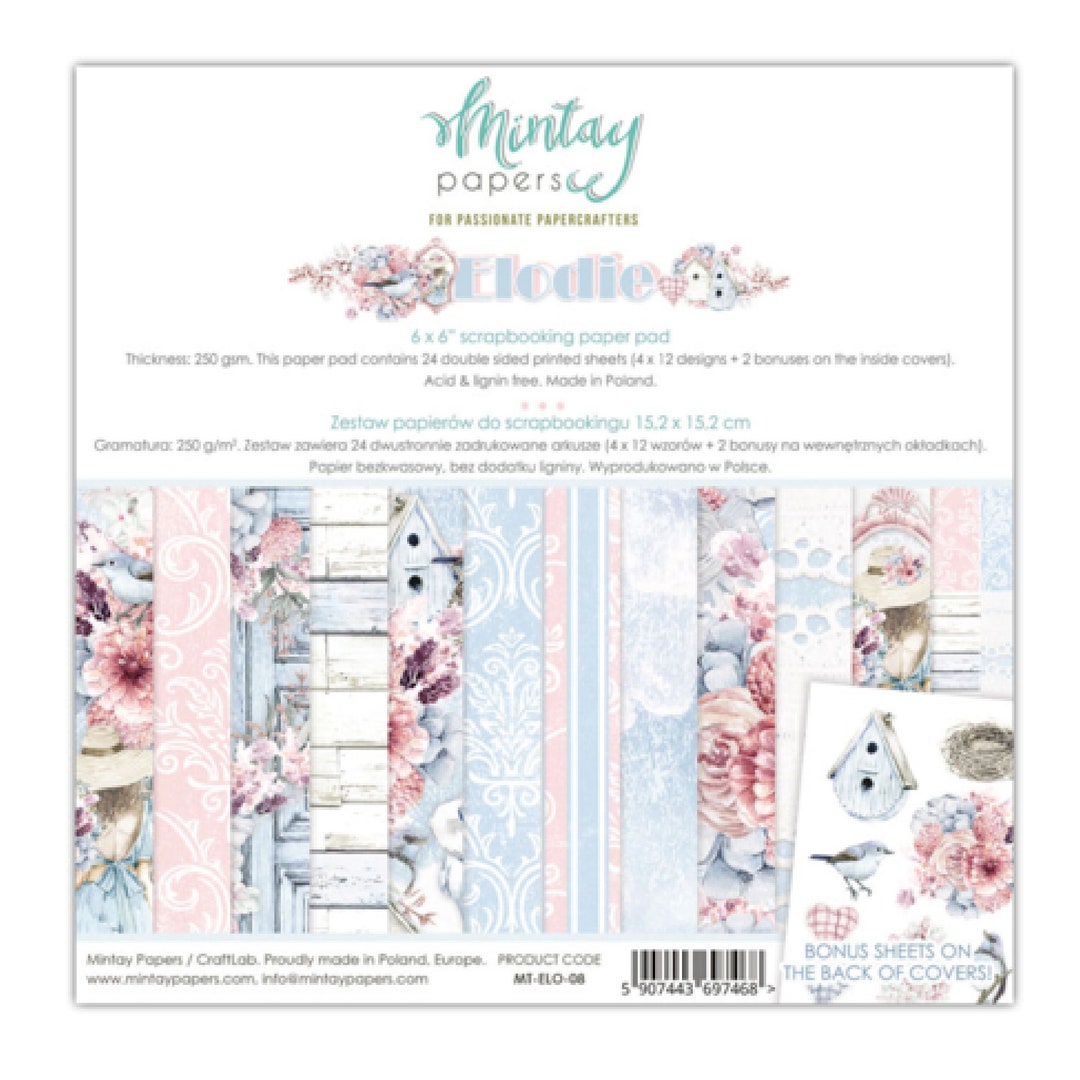 Mintay 6" X 6" Elodie Paper Pad,craft Supplies,scrapbooking Floral,card ...