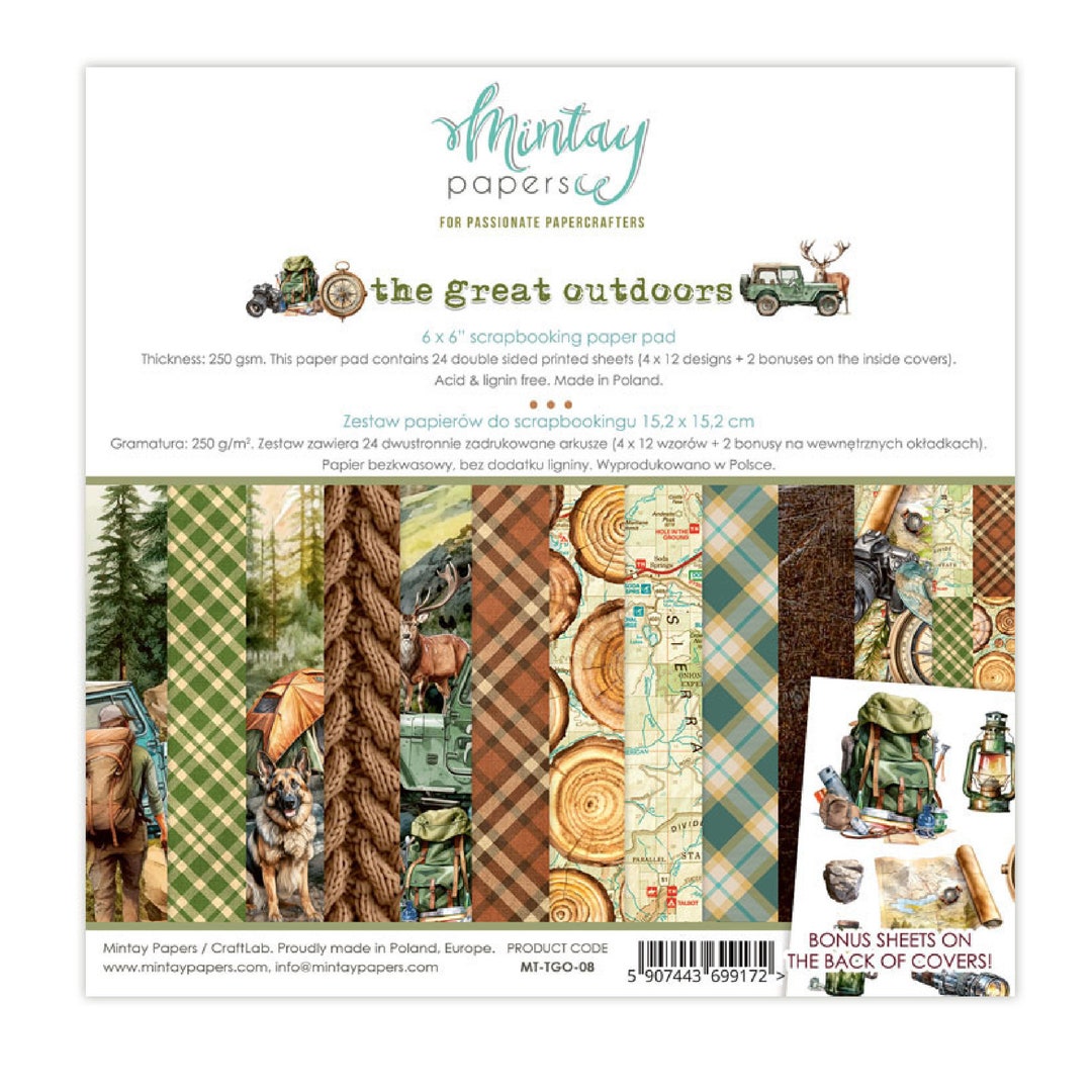 Mintay the Great Outdoors 6" X 6" Scrapbooking Paper Pad,card Making ...