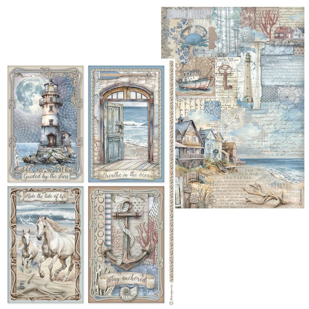 Stamperia Silent Sea A4 Rice Paper,craft Supplies,card Making ...