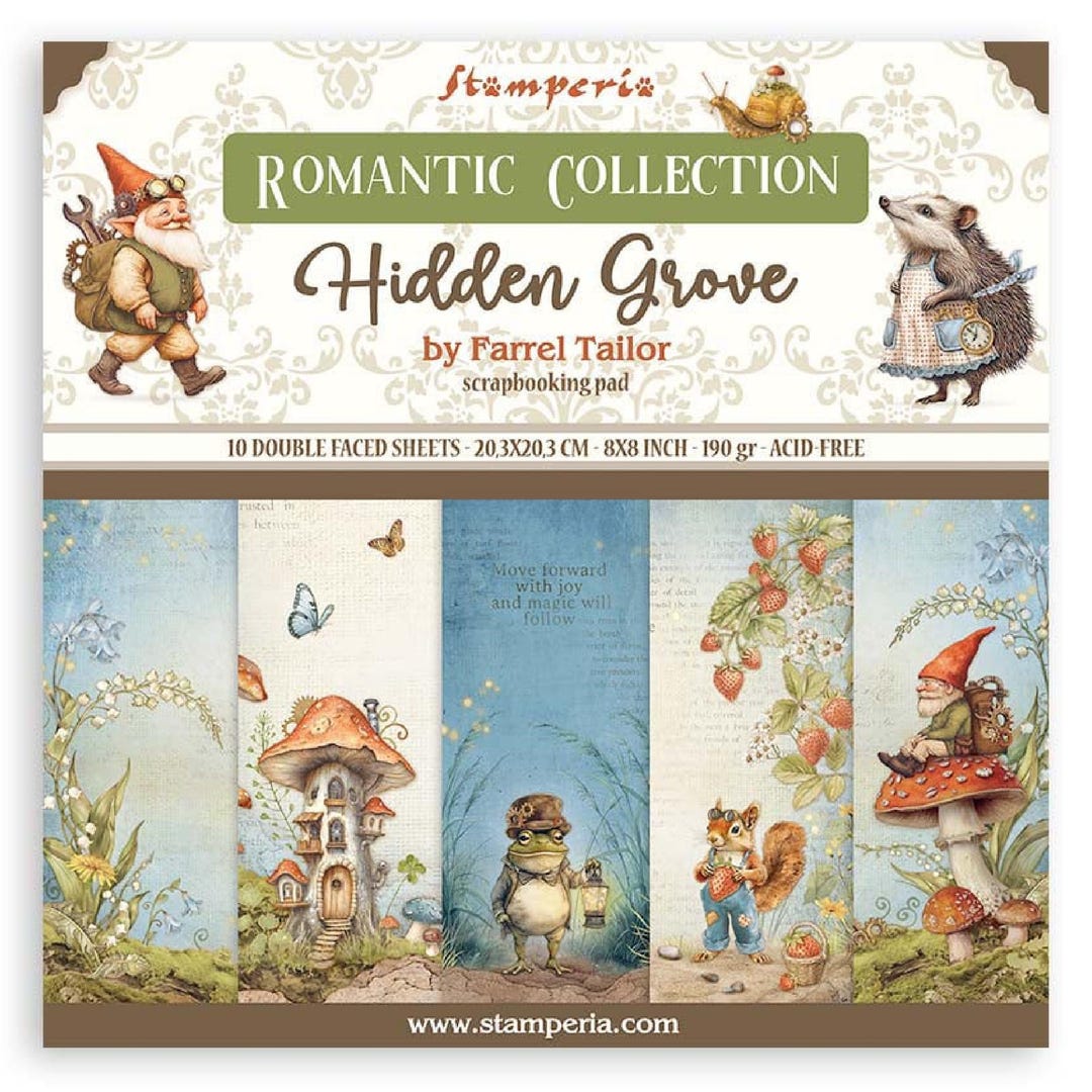Stamperia Hidden Grove 8" X 8" Paper Pad 10 Pc Double Side ,craft ...