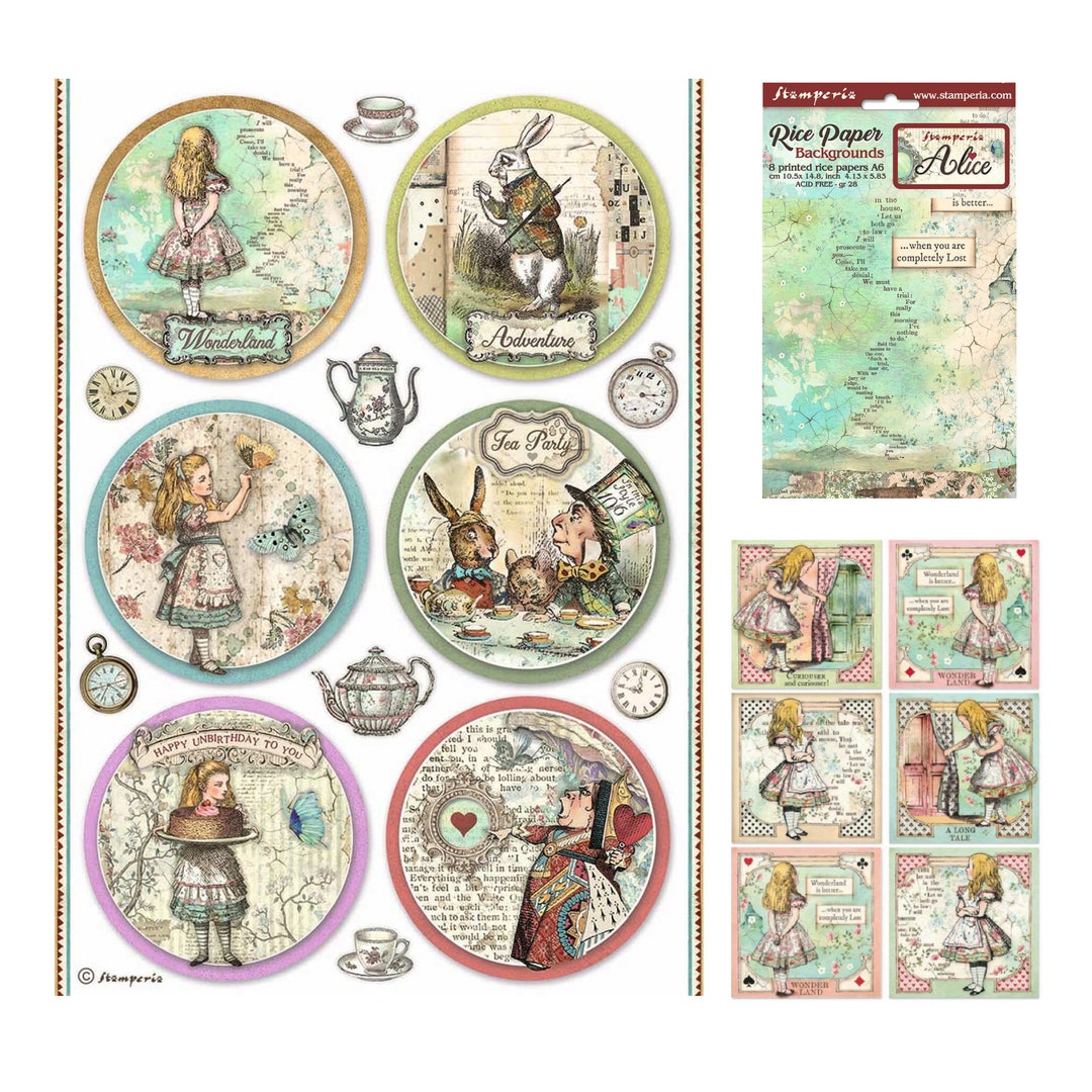 Stamperia Alice A4 Rice Paper ,craft Supplies,card Making,scrapbooking ...