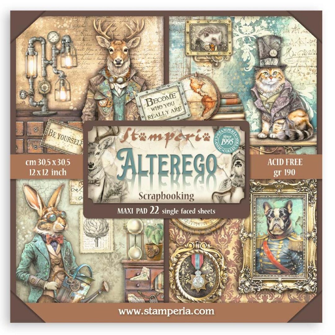 Stamperia Alterego 12" X 12" Single Faced Maxi Paper Pad,craft Supplies ...