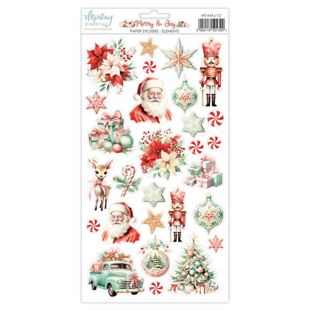 Mintay Merry & Joy 6" X"12 Paper Sticker,card Making,craft Supplies ...