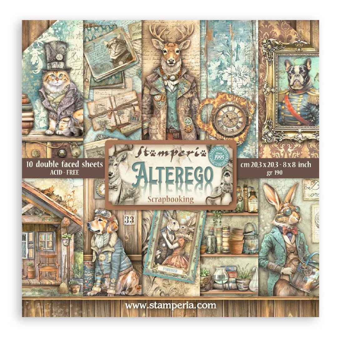 Stamperia Alterego 8" X 8" Paper Pad 10 Pc Double Side ,craft Supplies ...