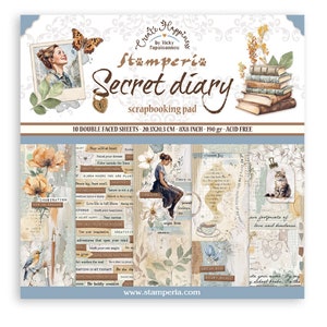 Stamperia Secret Diary 8" X 8" Paper Pad 10 Pc Double Side ,craft ...
