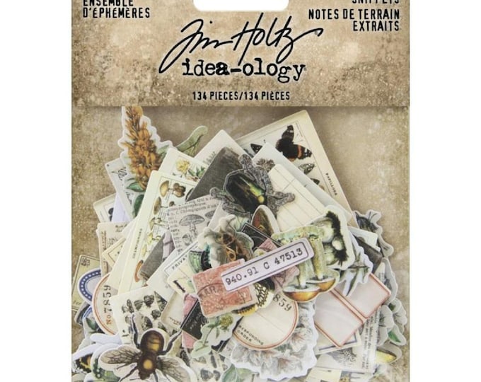 Tim Holtz Idea-ology Mini Field Notes Snippets Ephemera Pack 134 Pc ...