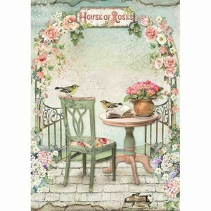 Stamperia A4 Rice Paper House of Roses ,embellishment,craft Supplies ...