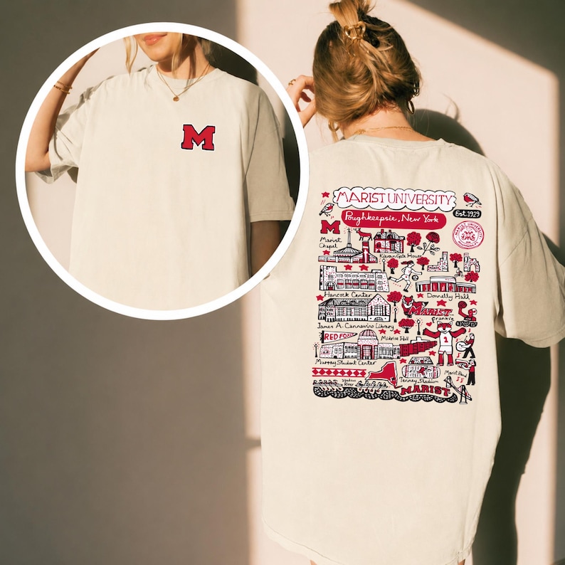 Custom Hand Sketch University Sweatshirt, Personalized College Campus ...