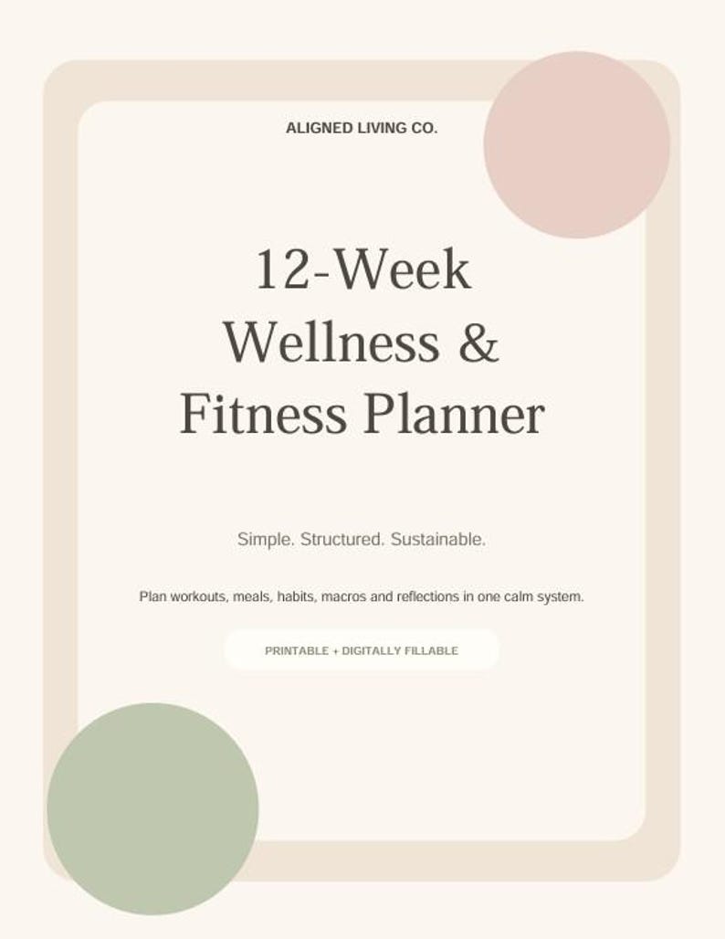 12 Week Wellness Planner | Digital Download | SMART Goals, Habit ...