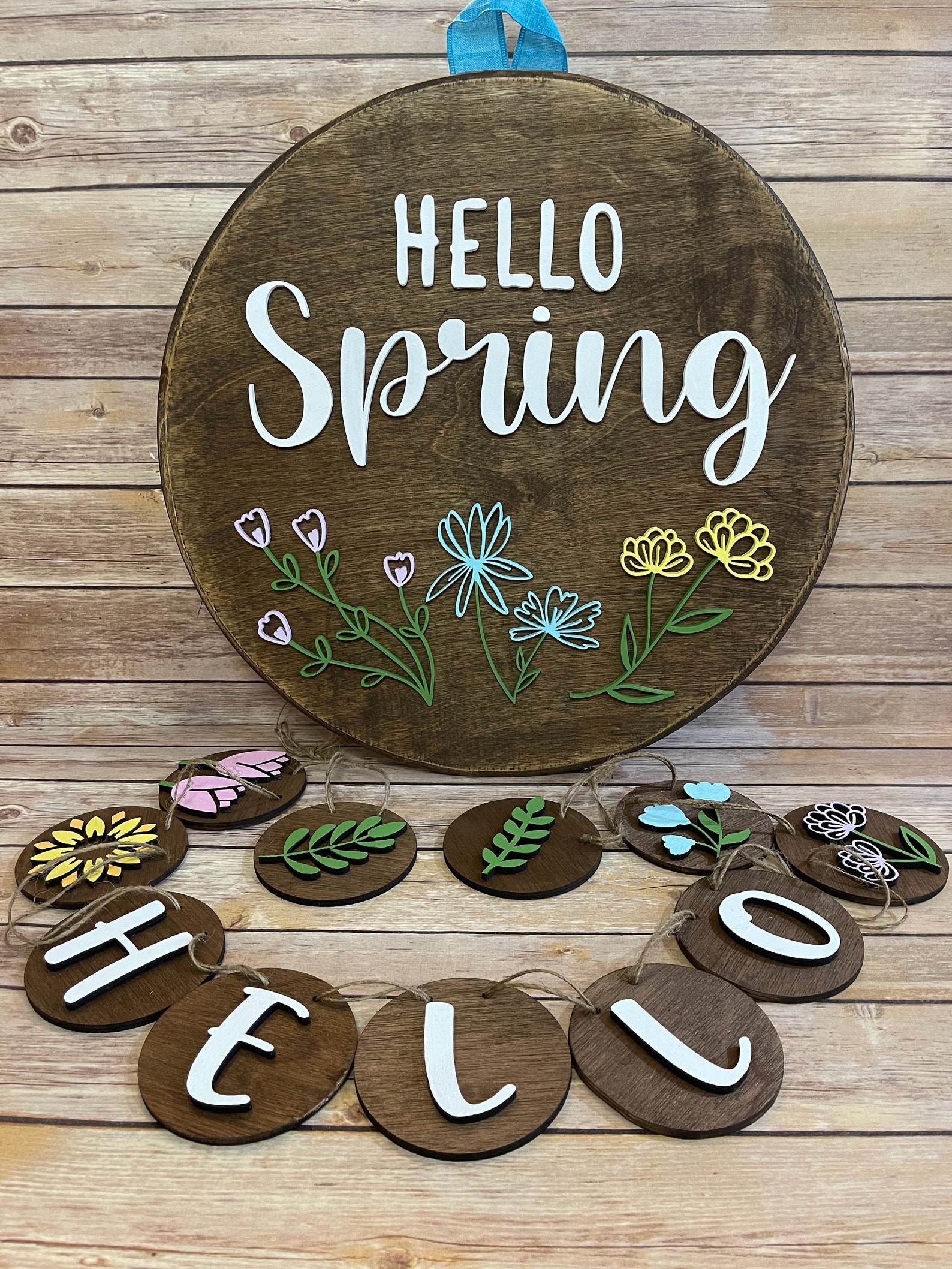 Hello Spring sign & Banner - Etsy