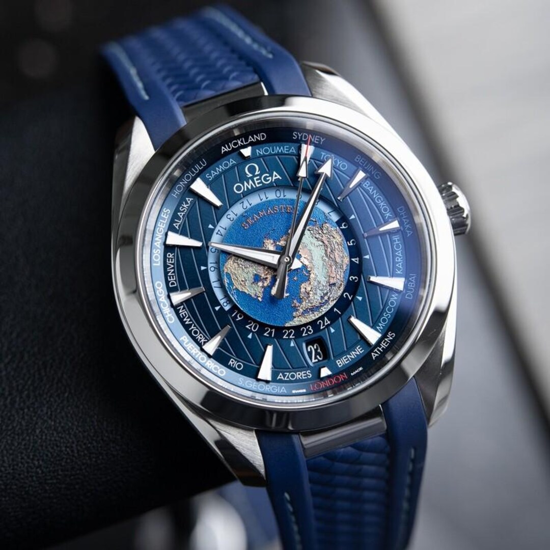 Omega Seamaster Aqua Terra Worldtimer GMT Co-axial Steel Bracelet Strap ...