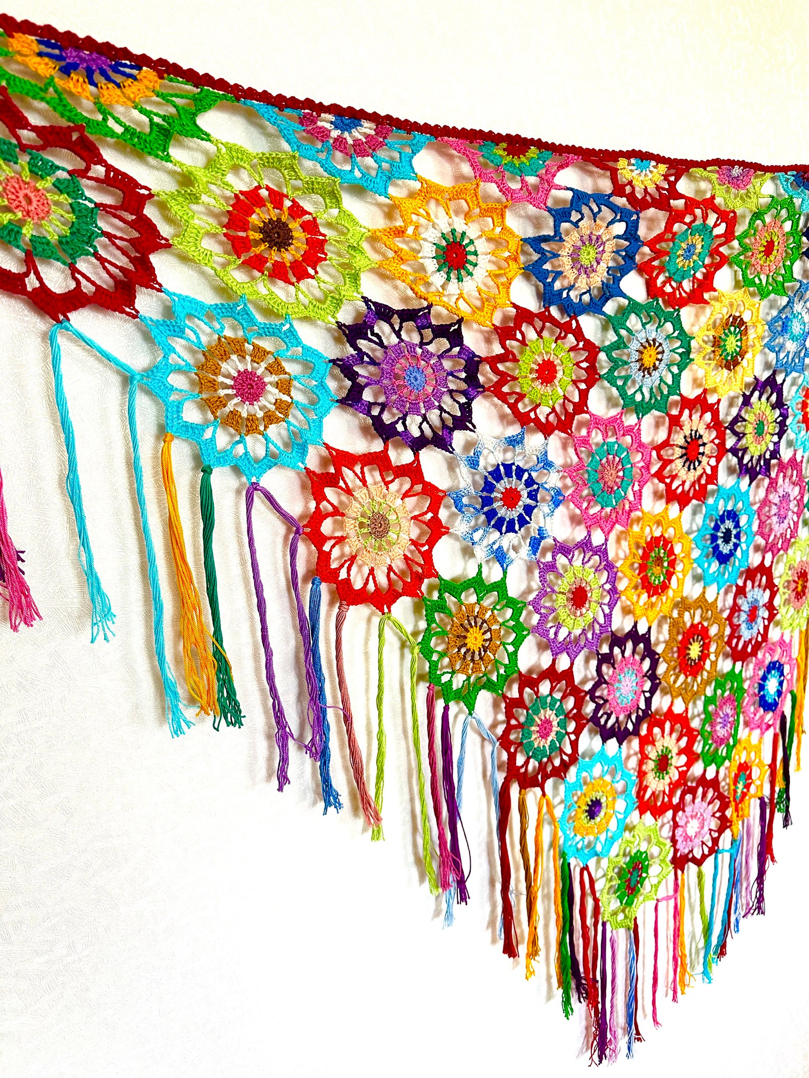 Colourful Crochet Shawl Boho Gypsy Shawl Hippie Patchwork Colorful ...