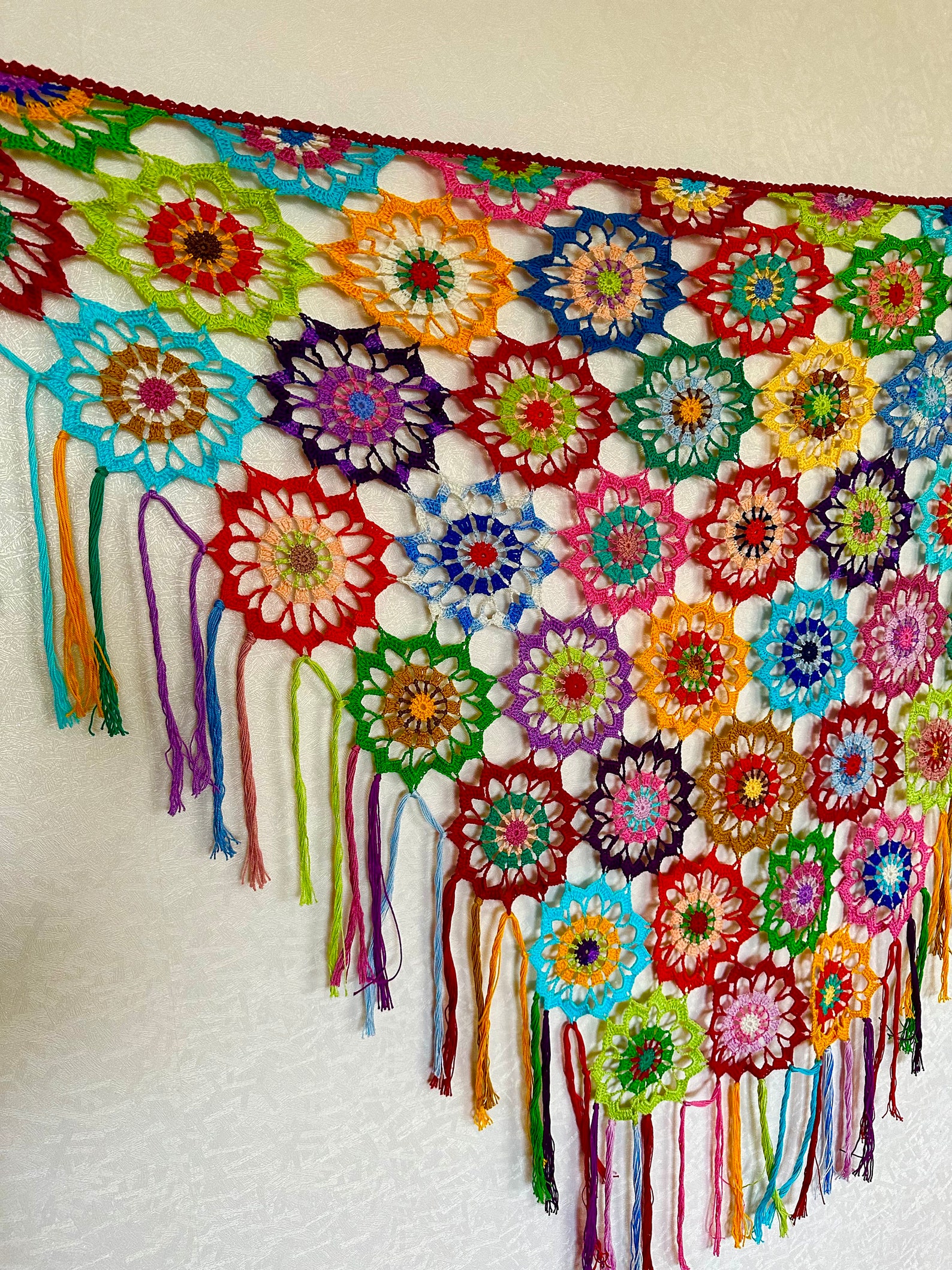 Colourful Crochet Shawl | Boho Gypsy Shawl | Hippie Patchwork ...