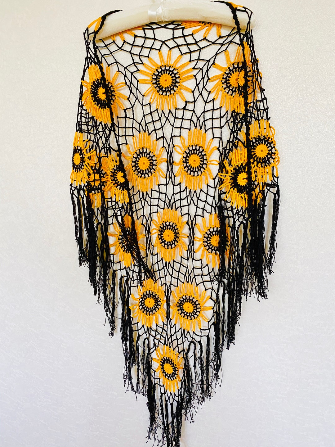 Colourfull Crochet Shawl\ Boho Gypsy Shawl\hippie Patchwork\handmade ...