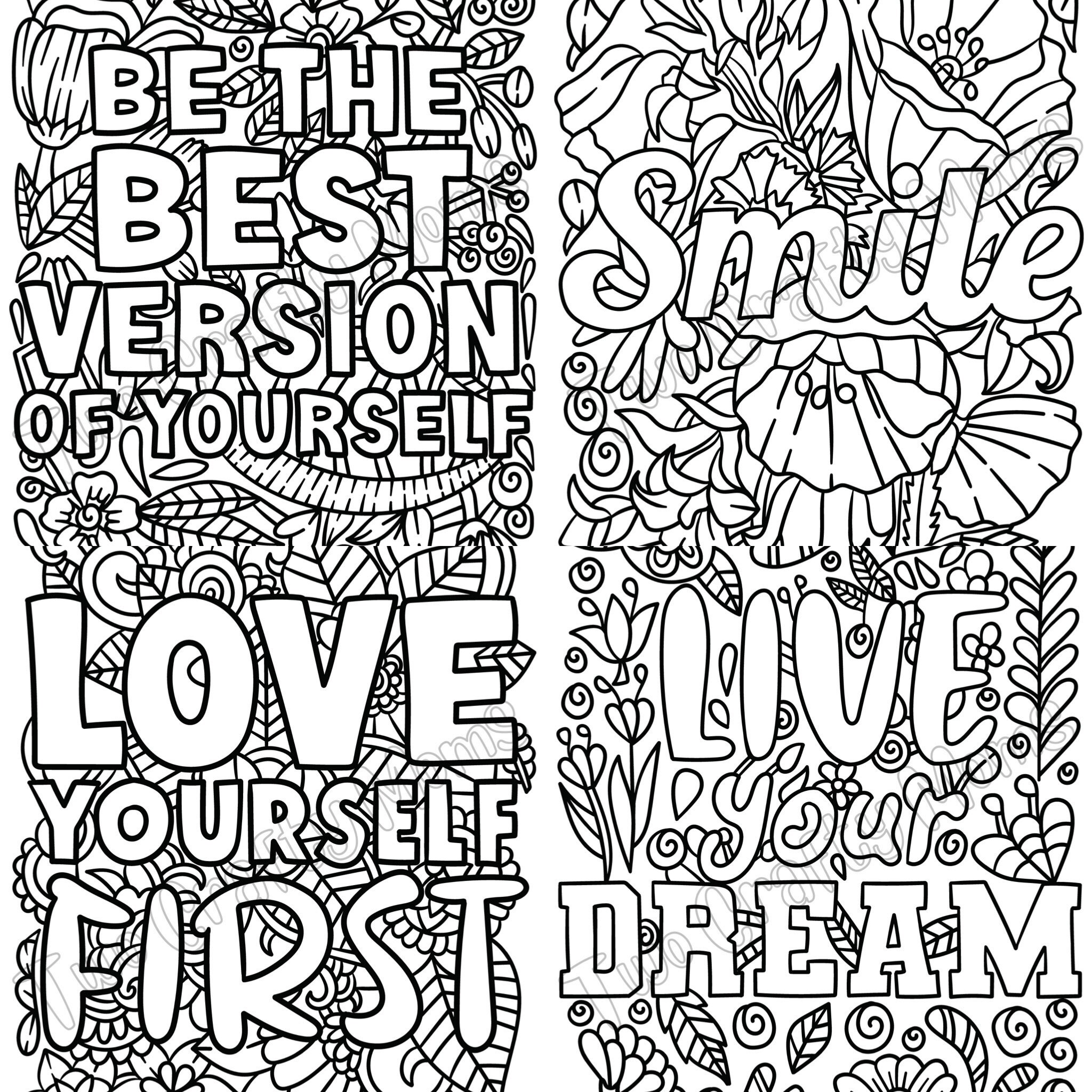 Printable Inspirational Coloring Pages - Etsy