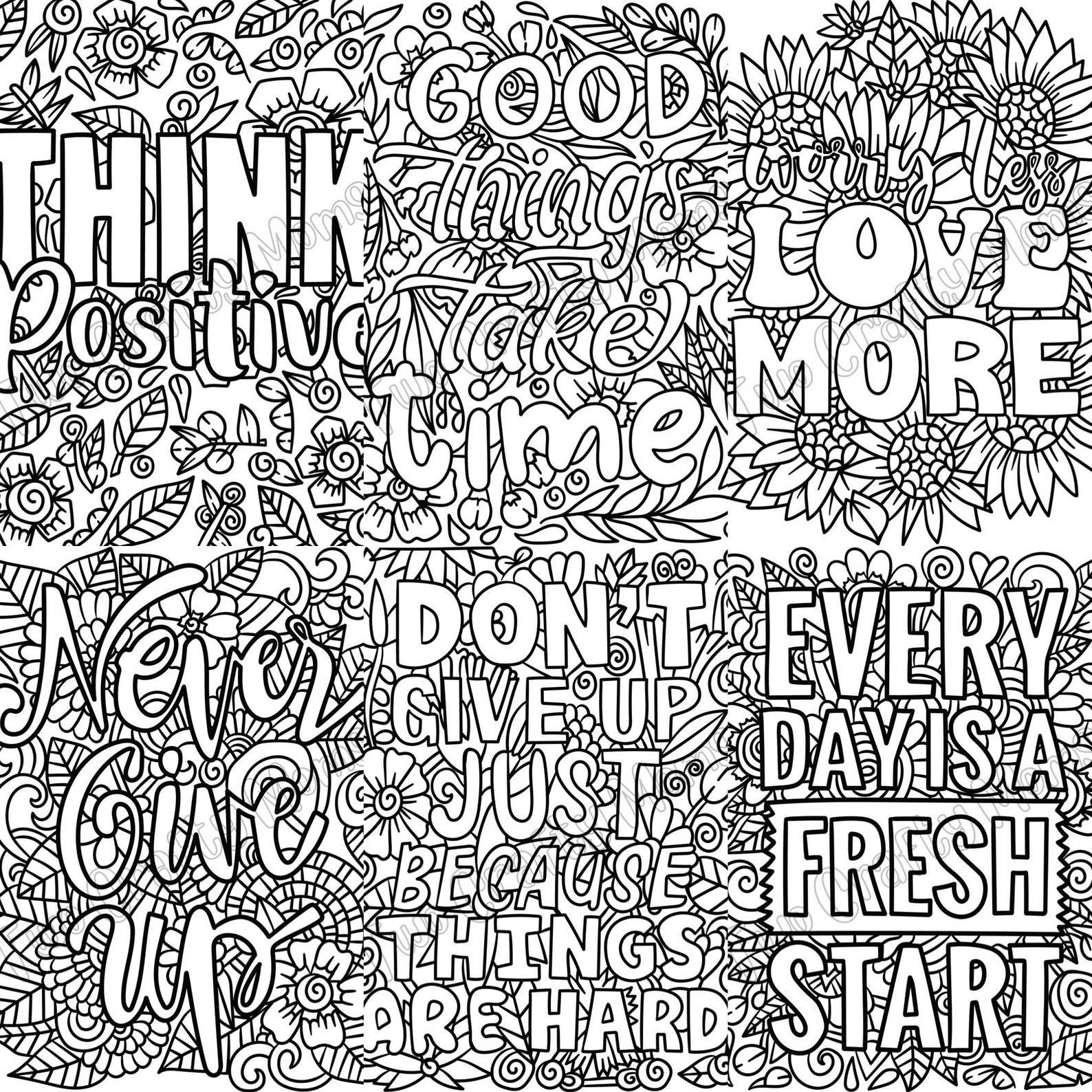 Printable Inspirational Coloring Pages - Etsy
