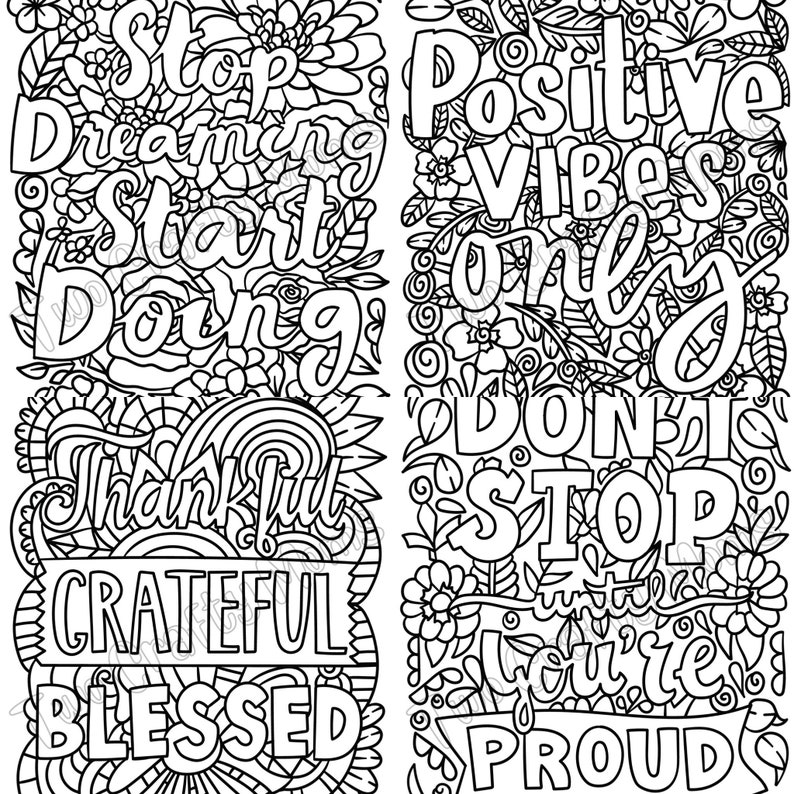 Printable Inspirational Coloring Pages - Etsy