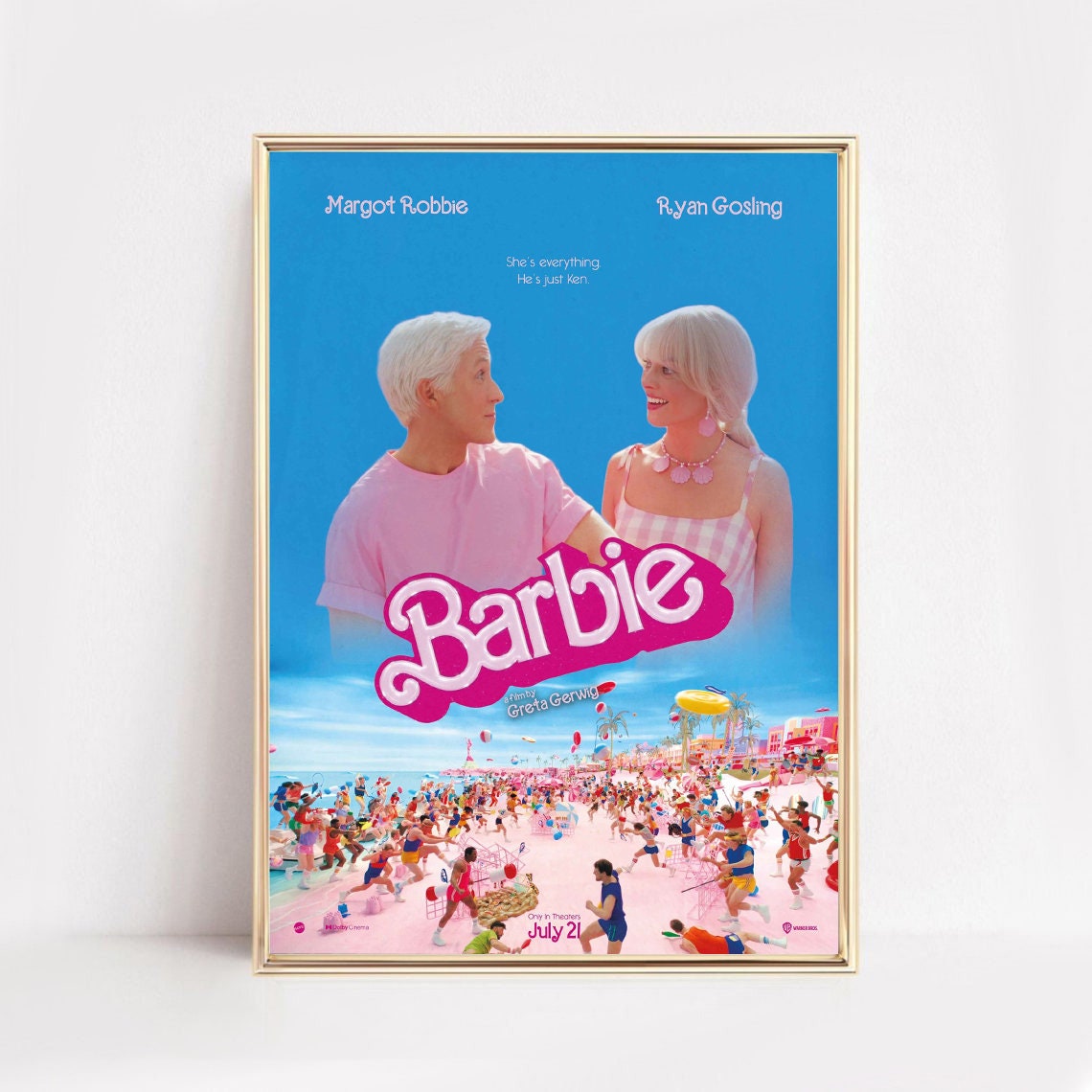 Margot Robbie And Ran Gosling Barbie 2023 Film Poster