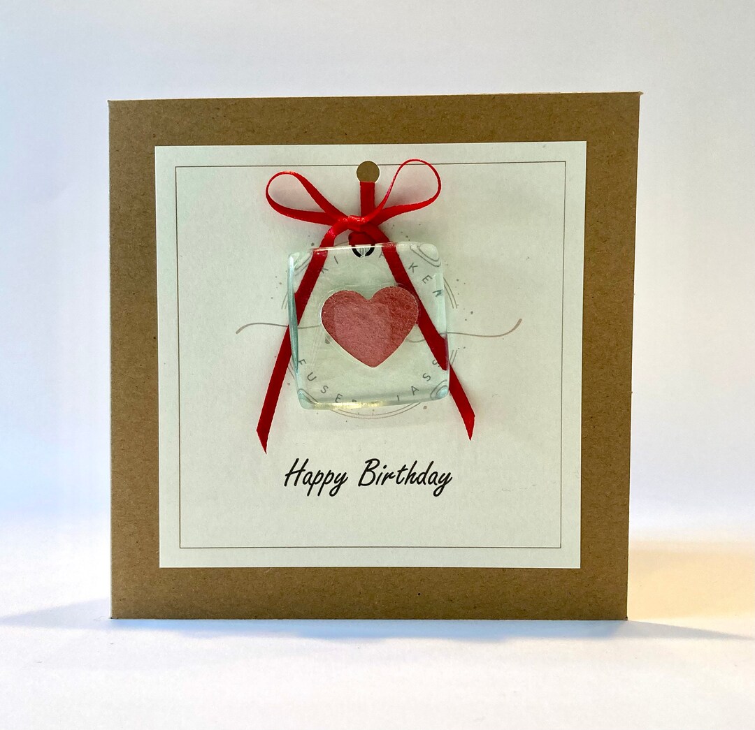 Set of 3 Special Happy Birthday Cards With Detachable Fused Glass ...