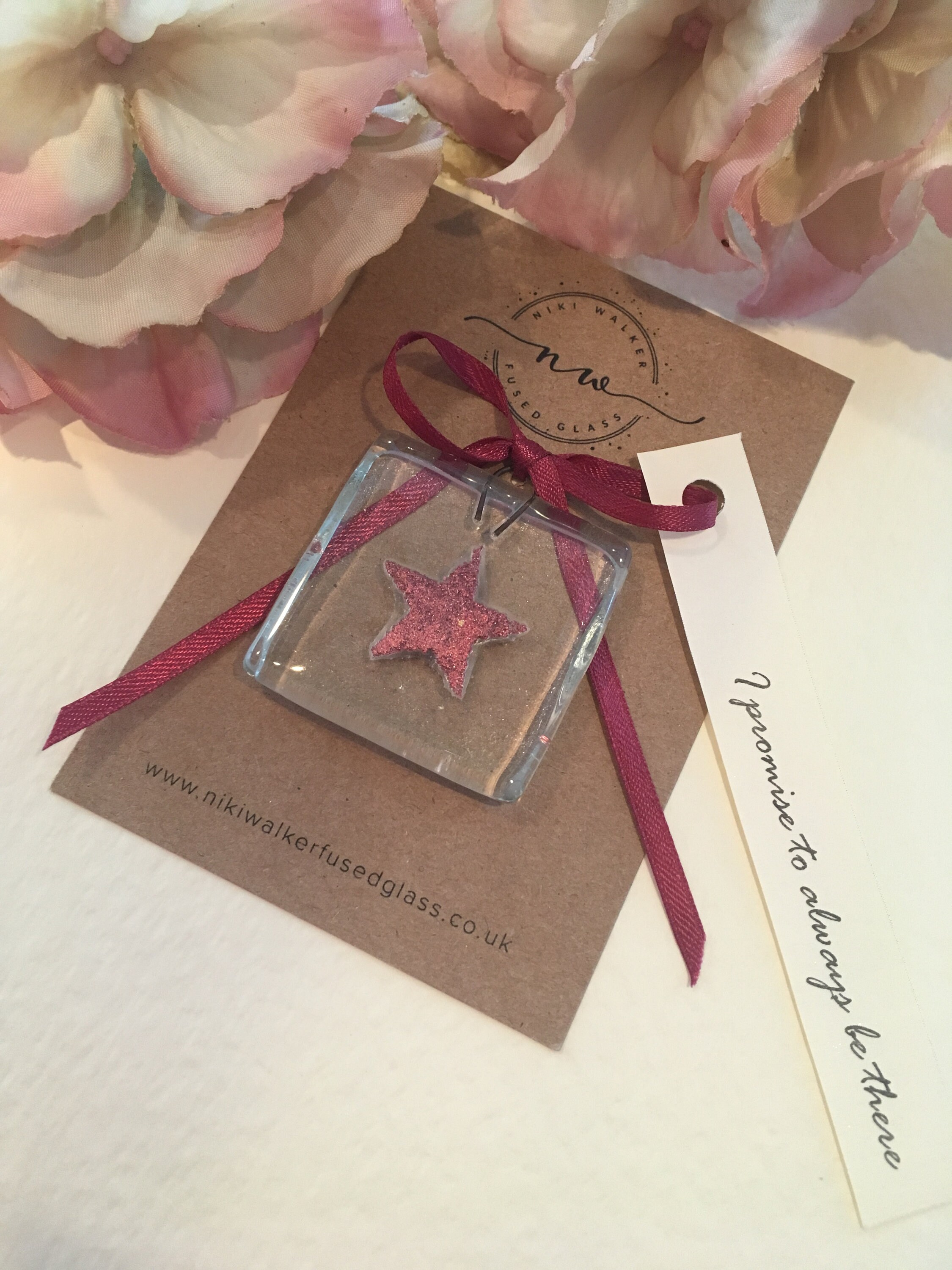 Fused Glass STAR Pocket Charm Pocket Hug PROMISE Token - Etsy UK
