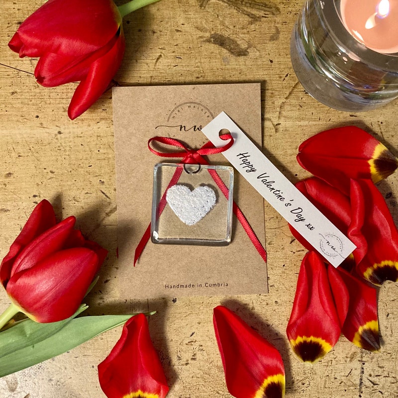 Fused Glass Heart - Etsy UK