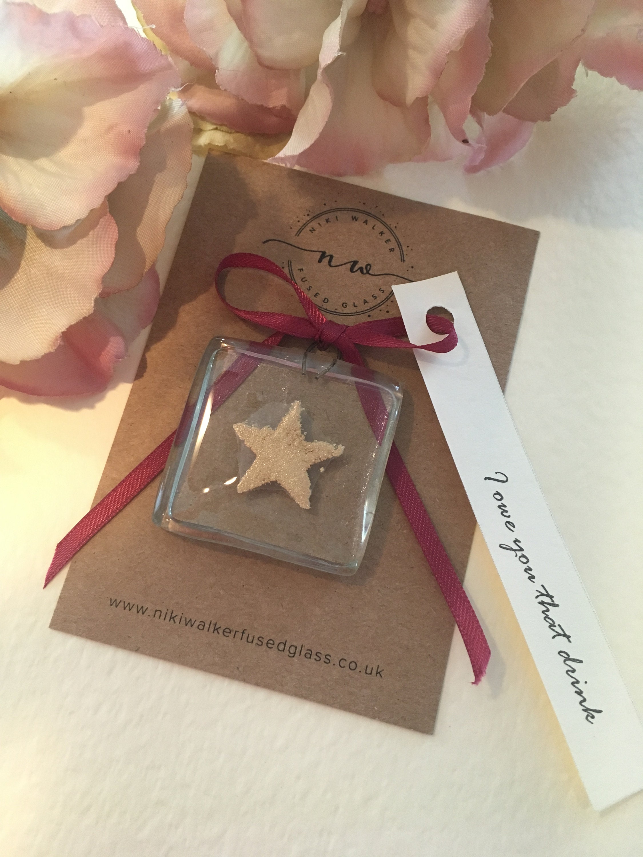 Fused Glass STAR Pocket Charm Pocket Hug PROMISE Token - Etsy UK
