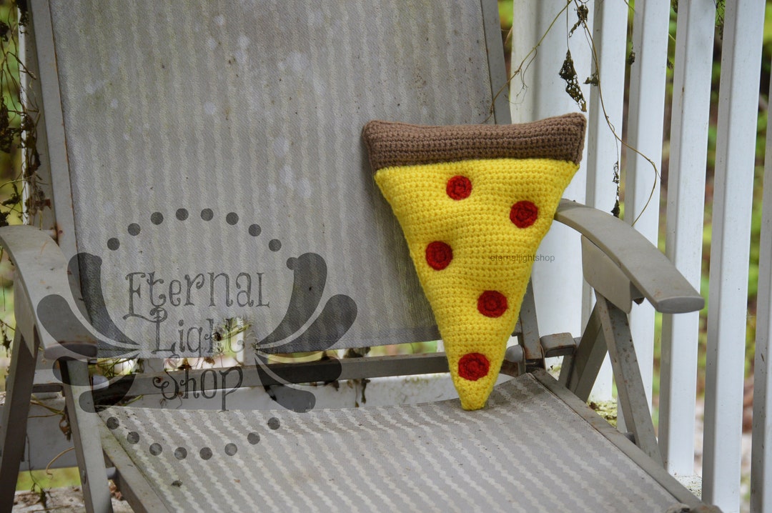 READY TO SHIP Crochet Pepperoni Pizza Pillow Decor Decorations 10x14.5 ...
