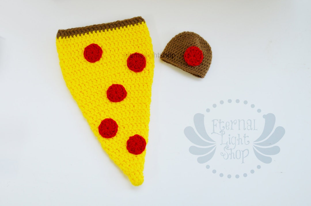 Newborn-12 Months Pizza Slice Crochet Cocoon & Hat Set - Etsy