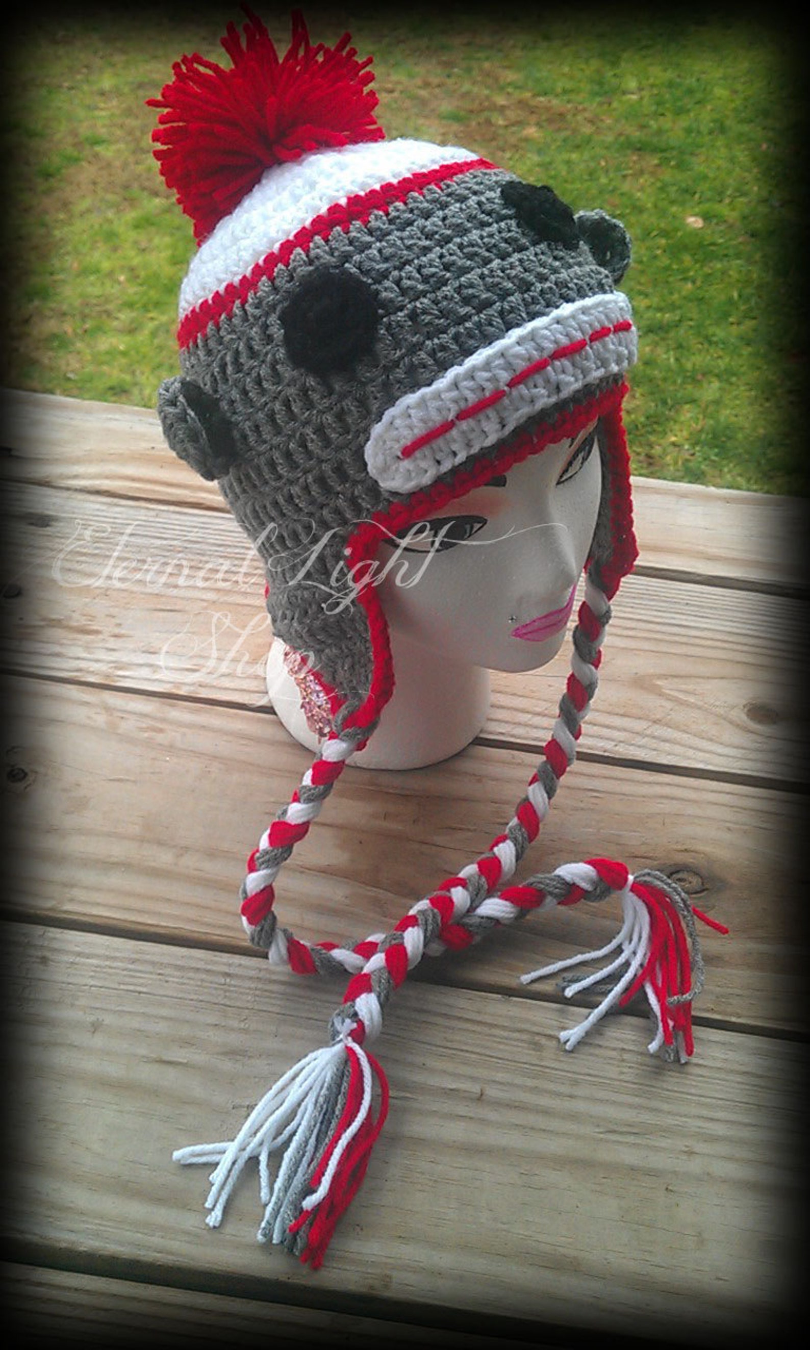 ALL SIZES Sock Monkey Beanie - Etsy