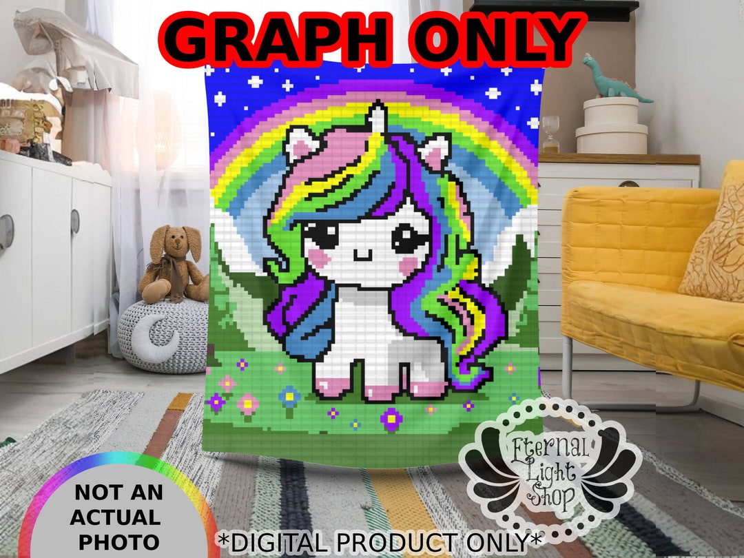 Unicorn Graph Pattern for C2C, Cross Stitch, Knit, Tapestry Crochet ...
