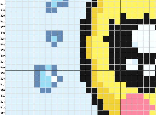 Kawaii Duck Graph Pattern for C2C, Cross Stitch, Knit, Tapestry Crochet ...