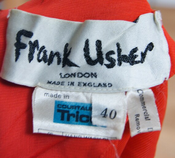 1970s Frank Usher Orange Maxi Dress With Large Raglan… - Gem